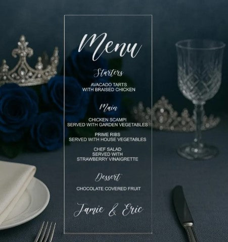 ACRYLIC MENUS – Prop Shop